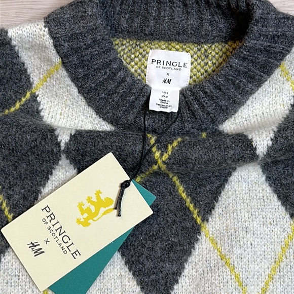 Pringle | Sweaters | Nwt Pringle Of Scotland X Hm Argyle Oversized Crop ...